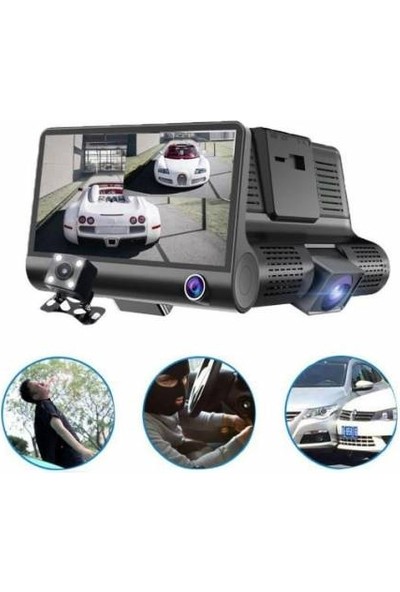 Bintech Büyük Ekranlı Full Hd Araç Kamera Ön,arka,park Kamera 3 Kameralı Bintech Büyük Ekranlı Full Hd Araç Kamera Ön,arka,park Kamera 3 Kameralı