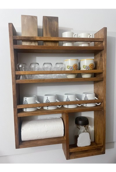 İbsa Mobilya Dekoratif Ahşap Bardaklık&havluluk