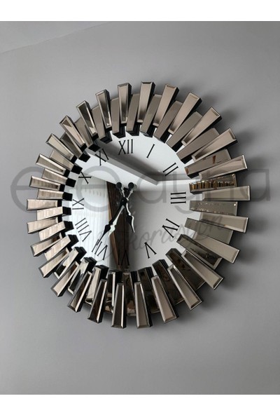 Efe Ayna Dekorasyon Piyano-Bronz Ayna Duvar Saati