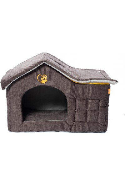 Bebebebek Iç Mekan Çatılı Kedi ve Köpek Evi Antrasit