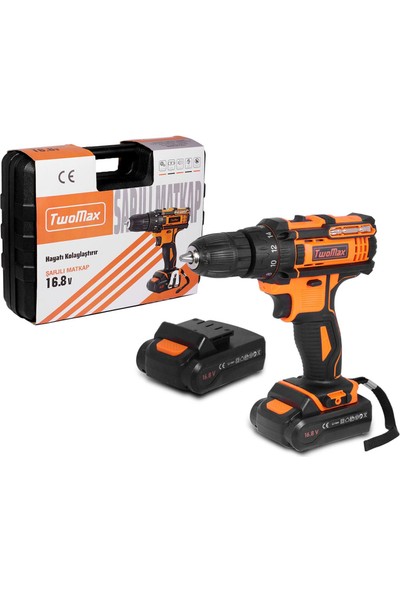 Twomax Çift Akülü Vidalama Matkap 16.8V 1.5A