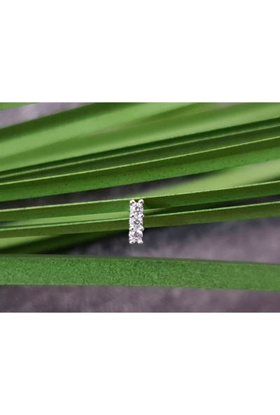 Si&Si 925 Ayar Gümüş Üç Taş Hızma