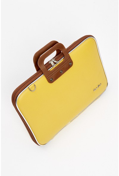 Bagscage - Düz Sarı Kahve 15,6'' Omuz Çantası