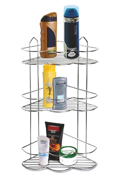 Yakamoz Metal Banyo Rafı Köşelik 3'lü