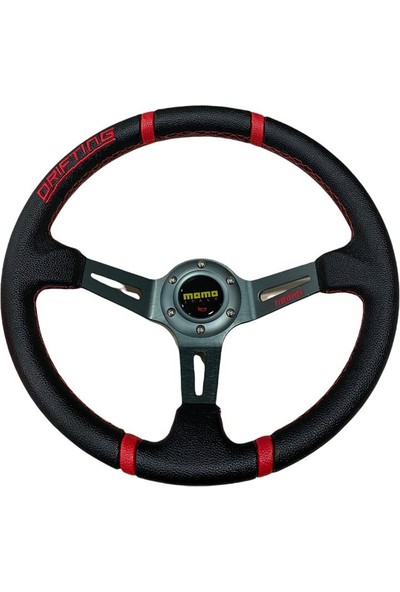 Momo Ofsetli Spor Direksiyon Gri-Kırmızı Momo Ofsetli Spor Direksiyon Gri-Kırmızı