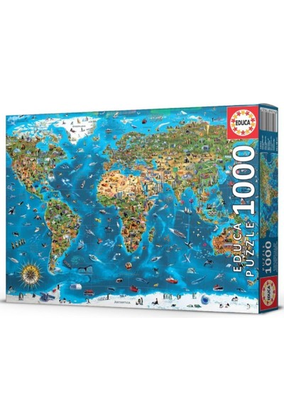 Educa 1000 Parça Dünya Harikaları Harita Puzzle Educa 1000 Parça Dünya Harikaları Harita Puzzle