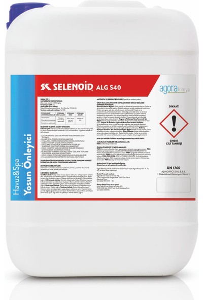 SELENOID Havuz Yosun Önleyici Selonoid Alg S40 10L SELENOID Havuz Yosun Önleyici Selonoid Alg S40 10L