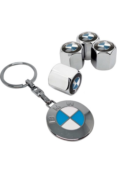 Gardenauto Bmw Krom Renk Sibop Kapağı 4 Adet ve Mineli Anahtarlık Gardenauto Bmw Krom Renk Sibop Kapağı 4 Adet ve Mineli Anahtarlık