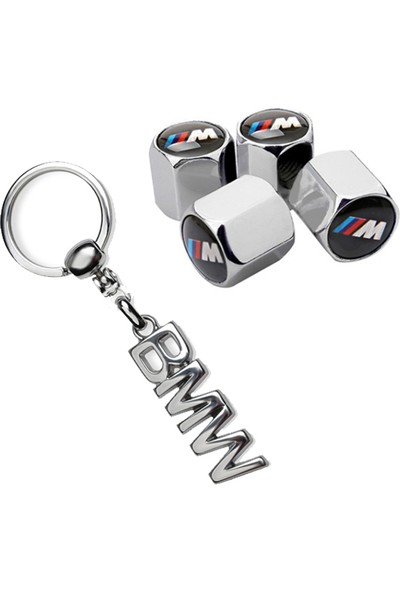 Gardenauto Bmw 3m Logolu Krom Renk Sibop Kapağı 4 Adet ve Krom Anahtarlık Gardenauto Bmw 3m Logolu Krom Renk Sibop Kapağı 4 Adet ve Krom Anahtarlık