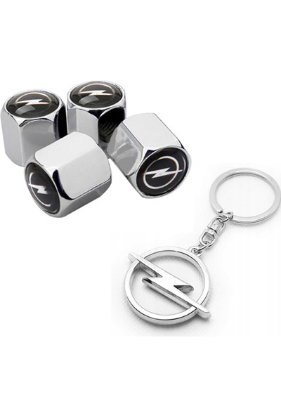 Gardenauto Opel Krom Renk Sibop Kapağı 4 Adet ve Krom Anahtarlık