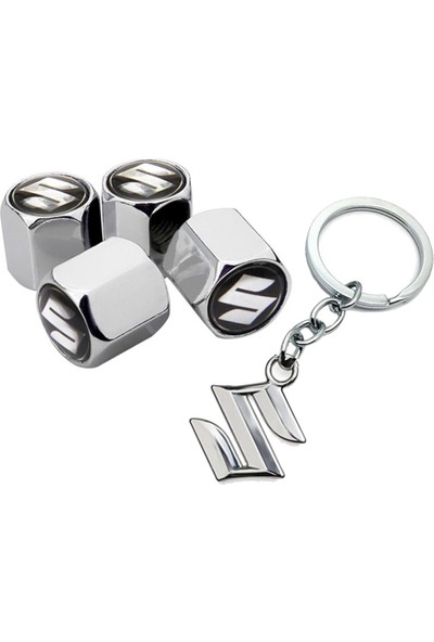 Gardenauto Suzuki Krom Renk Sibop Kapağı 4 Adet ve Krom Anahtarlık Syh Gardenauto Suzuki Krom Renk Sibop Kapağı 4 Adet ve Krom Anahtarlık Syh