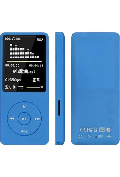 Sunsky LCD Ekran Fm Radyo Video Oyunları Film Mp3 Mp4 Player, 8gb Mavi Sunsky LCD Ekran Fm Radyo Video Oyunları Film Mp3 Mp4 Player, 8gb Mavi