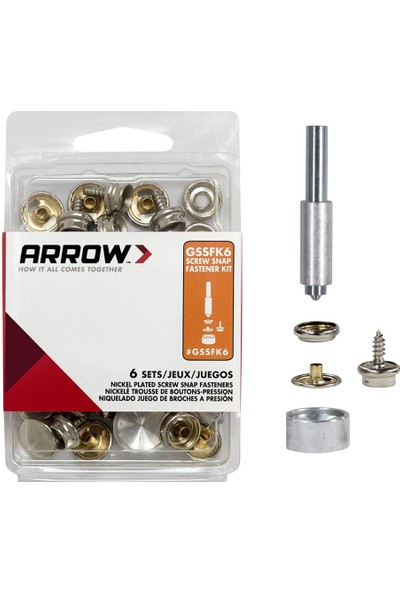 Arrow Gssfk6 6’lı Vidalı Çıtçıt Düğme Seti Arrow Gssfk6 6’lı Vidalı Çıtçıt Düğme Seti