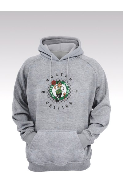 Boston Celtics 33 Gri Kapşonlu Sweatshirt - Hoodie Boston Celtics 33 Gri Kapşonlu Sweatshirt - Hoodie