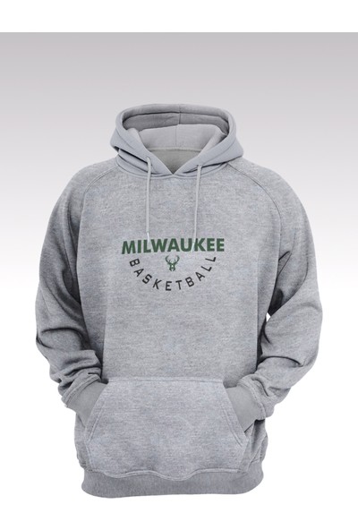 Milwaukee Bucks 141 Gri Kapşonlu Sweatshirt - Hoodie Milwaukee Bucks 141 Gri Kapşonlu Sweatshirt - Hoodie