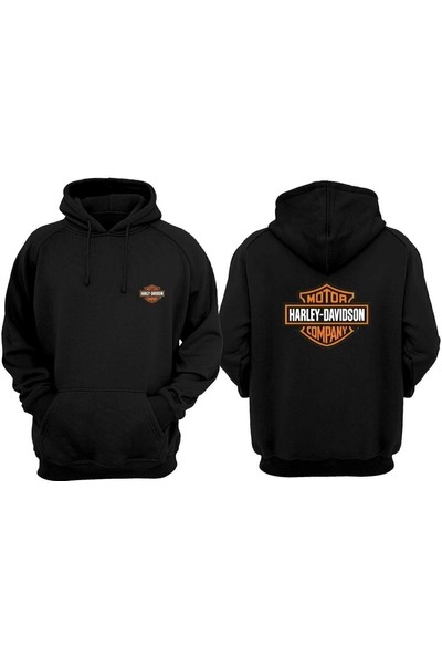 Harley Siyah Kapşonlu Sweatshirt - Hoodie Harley Siyah Kapşonlu Sweatshirt - Hoodie