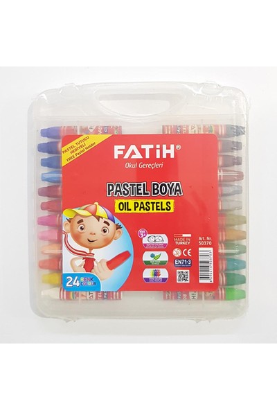 Fatih Pastel Boya 24 Renk Beyaz Çantalı Fatih Pastel Boya 24 Renk Beyaz Çantalı