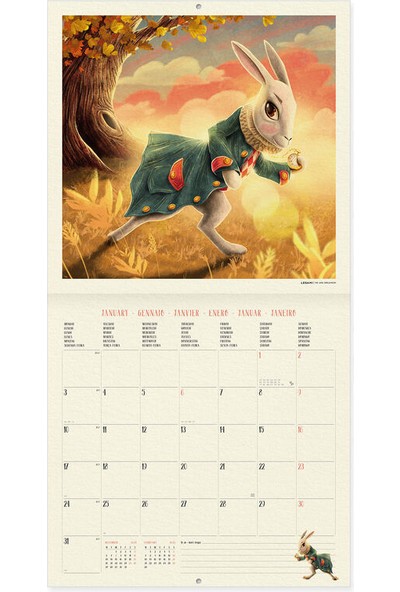 Legami 2022 Alice Hamur Kağıt Kare Takvim 30 x 29 cm