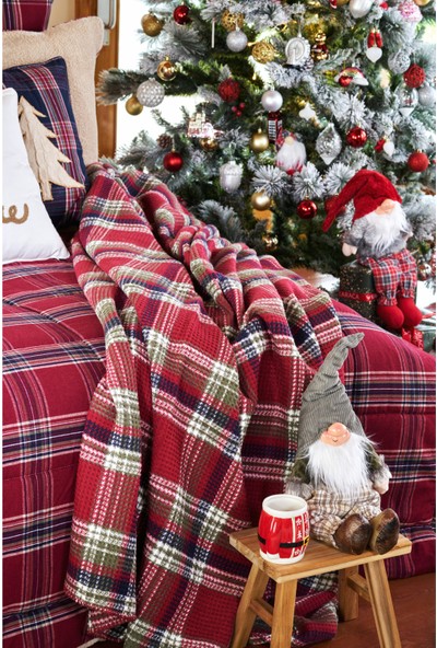 Karaca Home Woodland Kırmızı Ekose Battaniye