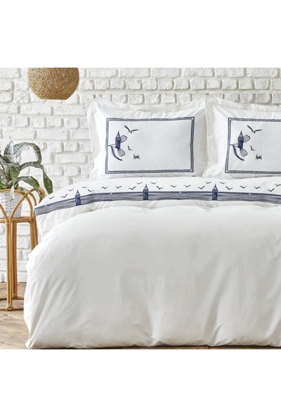 Karaca Home Kız Kulesi Nakışlı %100 Pamuk Çift Kişilik Nevresim Takımı