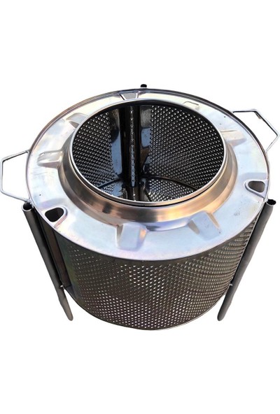 Mutfak Kapında Ateş Çukuru Altı Kapalı Kulplu Model Bahçe Şöminesi Çelik Mutfak Kapında Ateş Çukuru Altı Kapalı Kulplu Model Bahçe Şöminesi Çelik
