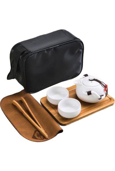 Taşınabilir Seyahat Seramik Çay Seti Çaydanlık Bardak Çin Tarzı B Deneyin