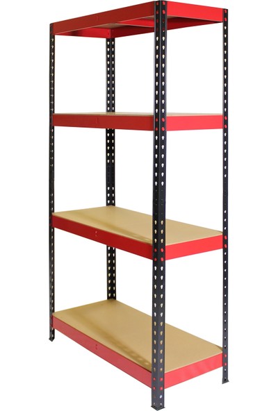 Mekoraf Kırmızı 4 Katlı Tek Ünite 43X93X250 cm