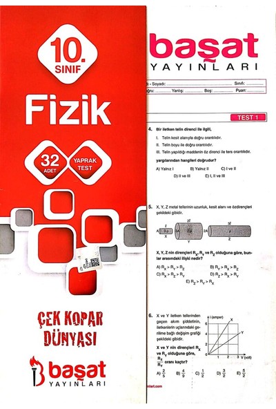Başat Yayınları 10. Sınıf Fizik Yaprak Test