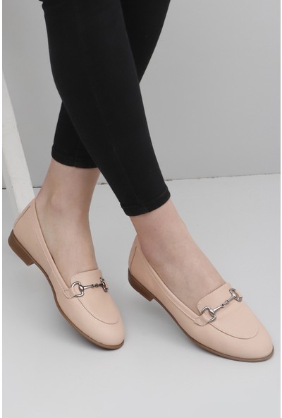 Gönderi(R) Hakiki Deri Yuvarlak Burun Düz Taban Tokalı Kadın Babet 24162