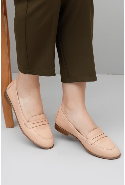 Gönderi(R) Hakiki Deri Yuvarlak Burun Düz Taban Loafer Kadın Babet 24161 Gönderi(R) Hakiki Deri Yuvarlak Burun Düz Taban Loafer Kadın Babet 24161