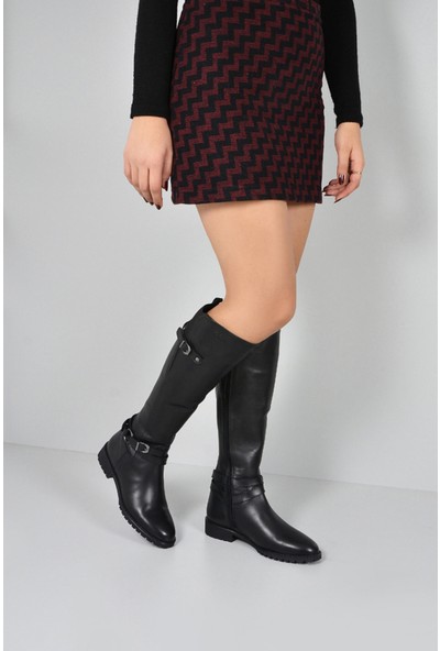 Gönderi(R) Hakiki Deri Yuvarlak Burun Kauçuk Taban Topuklu Tokalı Kadın Günlük Çizme 63564 Gönderi(R) Hakiki Deri Yuvarlak Burun Kauçuk Taban Topuklu Tokalı Kadın Günlük Çizme 63564