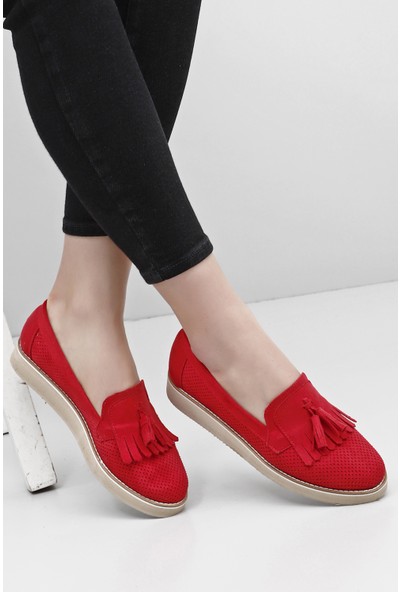 Gönderi(R) Yuvarlak Burun Dolgu Taban Saraç Püsküllü Kadın Günlük Ayakkabı 38120