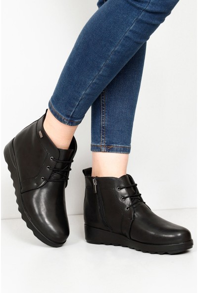 Gönderi(R) Yuvarlak Burun Kauçuk Dolgu Taban Fermuarlı Bağcıklı Kadın Günlük Bot 20455
