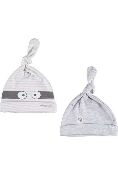Bi Organik Baby Friends Erkek Bebek Organik Yenidoğan 2li Şapka