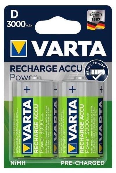 Varta D 3000 Mah Şarj Edilebilir Büyük Boy Pil Recharge Accu Poewer Varta D 3000 Mah Şarj Edilebilir Büyük Boy Pil Recharge Accu Poewer