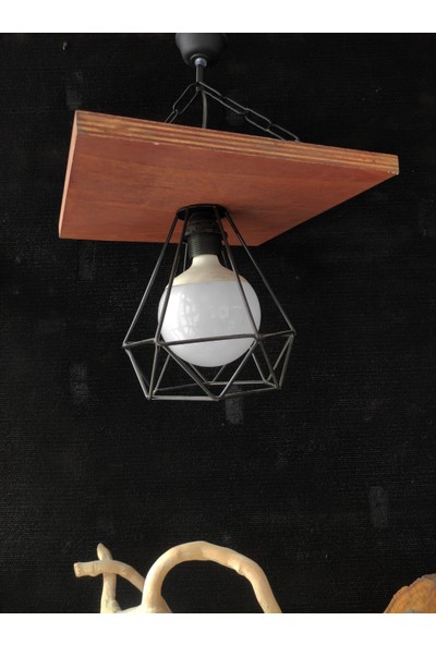 Bi Avize Kare Ahşap Telli Avize Bi Avize Kare Ahşap Telli Avize