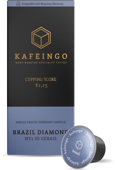 Kafeingo 10'lu Kapsül Kahve Kutusu - Brazil Diamond Ny2 Ss Gerais