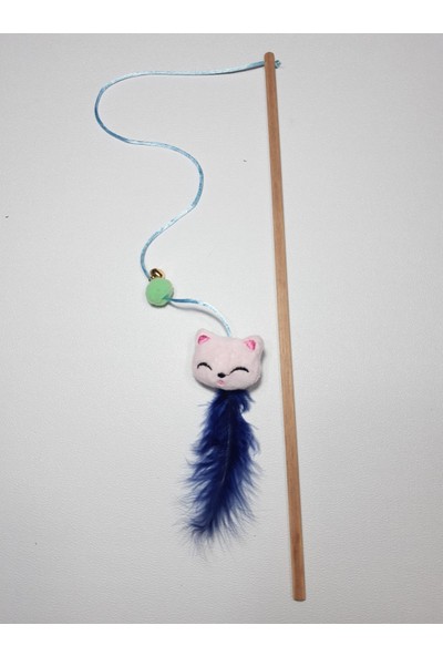 Peluş Oyuncak Uyuyan Pembe Kedi Figürlü Çanlı Kedi Oltası