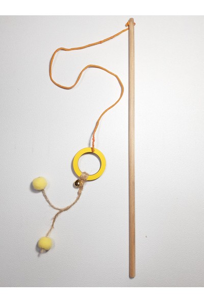 Çember Oyuncaklı Ponponlu Zilli Kedi Oltası Çember Oyuncaklı Ponponlu Zilli Kedi Oltası