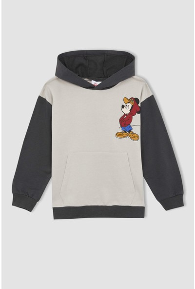DeFacto Erkek Çocuk Regular Fit Mickey & Minnie Lisanslı Kapüşonlu Renk Bloklu Sweatshirt W2552A622SP DeFacto Erkek Çocuk Regular Fit Mickey & Minnie Lisanslı Kapüşonlu Renk Bloklu Sweatshirt W2552A622SP