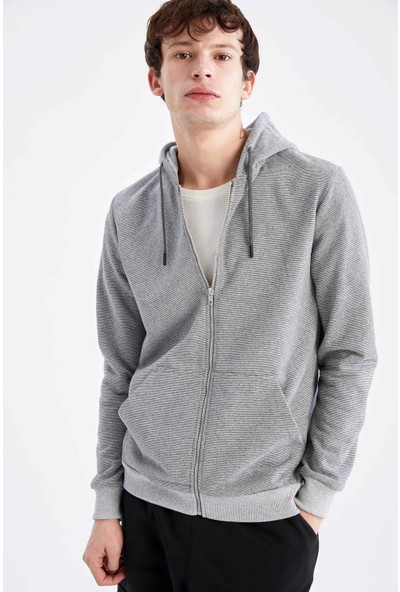 DeFacto Slim Fit Kapüşonlu Fermuarlı Uzun Kollu İçi Yumuşak Tüylü Hırka R4099AZ22SP DeFacto Slim Fit Kapüşonlu Fermuarlı Uzun Kollu İçi Yumuşak Tüylü Hırka R4099AZ22SP
