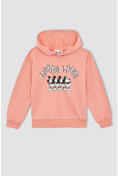 DeFacto Kız Çocuk Mickey Mouse Lisanslı Relax Fit Kapüşonlu Sweatshirt W7132A622SP DeFacto Kız Çocuk Mickey Mouse Lisanslı Relax Fit Kapüşonlu Sweatshirt W7132A622SP