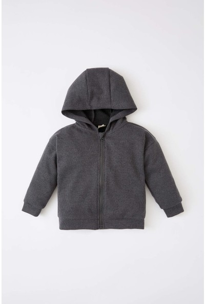 DeFacto Erkek Bebek Kapüşonlu Fermuarlı Sweat Hırka W9478A222SP DeFacto Erkek Bebek Kapüşonlu Fermuarlı Sweat Hırka W9478A222SP