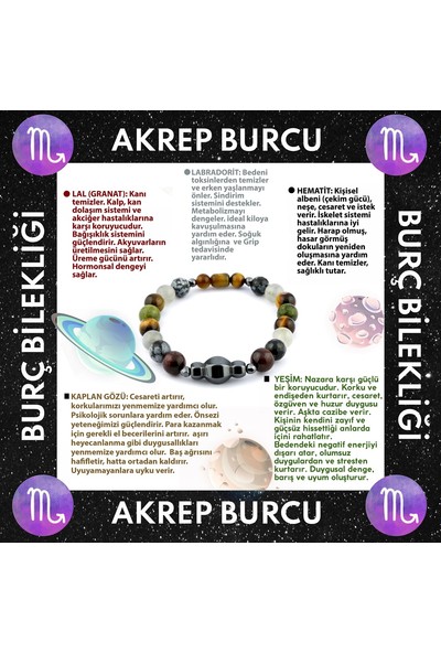 Osmanlı Doğal Taş Akrep Burcu Bileklik Osmanlı Doğal Taş Akrep Burcu Bileklik