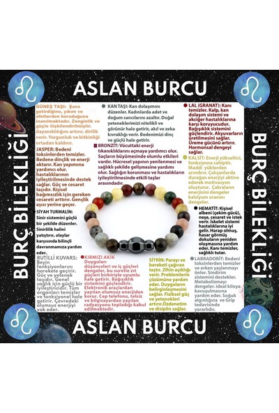 Osmanlı Doğal Taş Aslan Burcu Bileklik Osmanlı Doğal Taş Aslan Burcu Bileklik