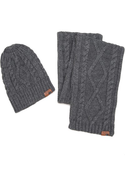 Pierre Cardin Gri Kaşkol Bere 50251216-090