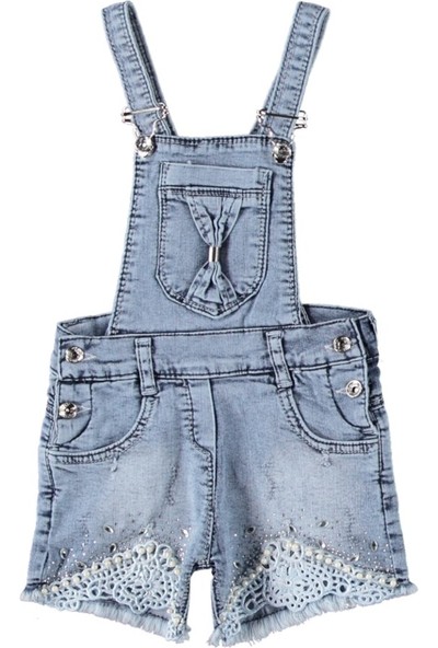 Paketle Express Güpürlü Şortlu Kız Kot Slopet 3/7 Yaş