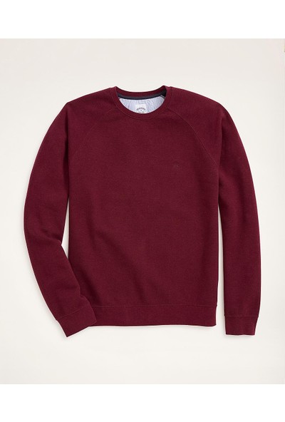 Brooks Brothers Erkek Bordo Bisiklet Yaka Sweatshirt