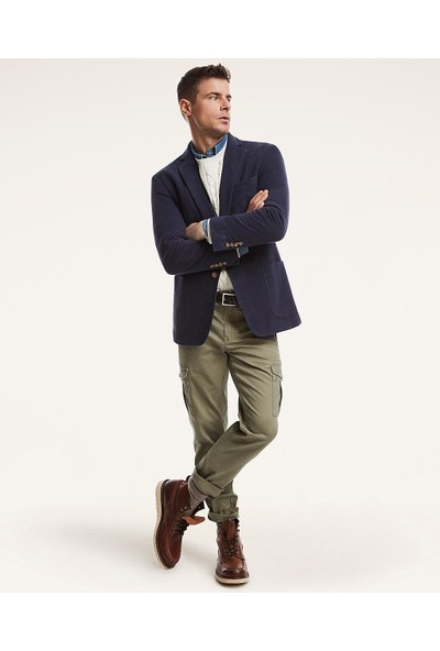 Brooks Brothers Erkek Lacivert Moleskin Regent Kesim Spor Ceket
