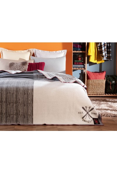 Madame Coco Tempeste Tek Kişilik Pamuklu Jakar Battaniye - Gri Madame Coco Tempeste Tek Kişilik Pamuklu Jakar Battaniye - Gri